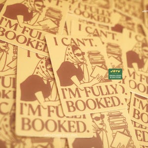 Fully Booked Sticker, Retro Style Bookish Sticker for Kindle Gift for ...