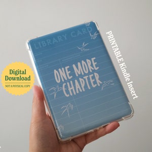One More Chapter Kindle Insert Printable, Bookworm Blue Sky Birds ...