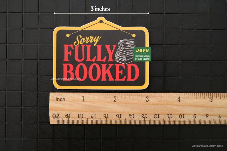 Fully Booked Sign Sticker, 80s Retro Sign Bookish Sticker for Kindle ...