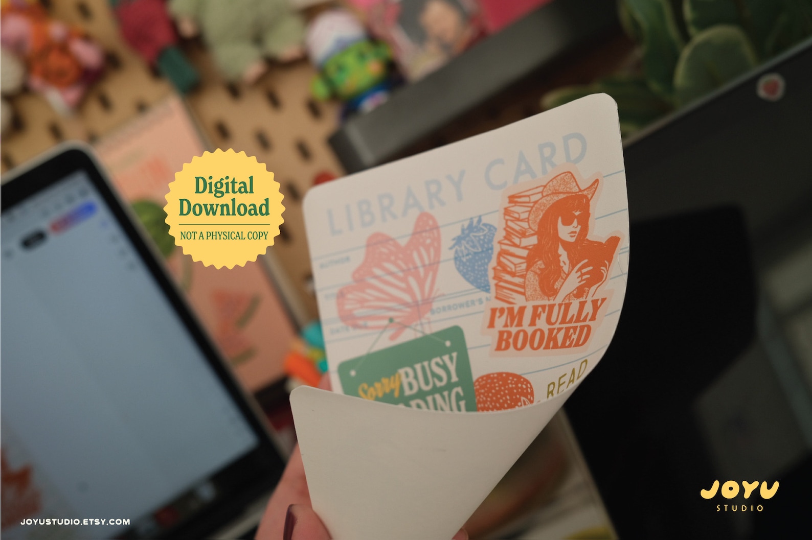 Retro Bookish Kindle Insert Printable, I'm Fully Booked Cute Funky ...