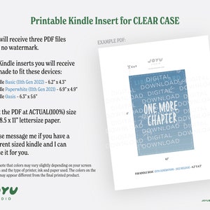 One More Chapter Kindle Insert Printable, Bookworm Blue Sky Birds ...