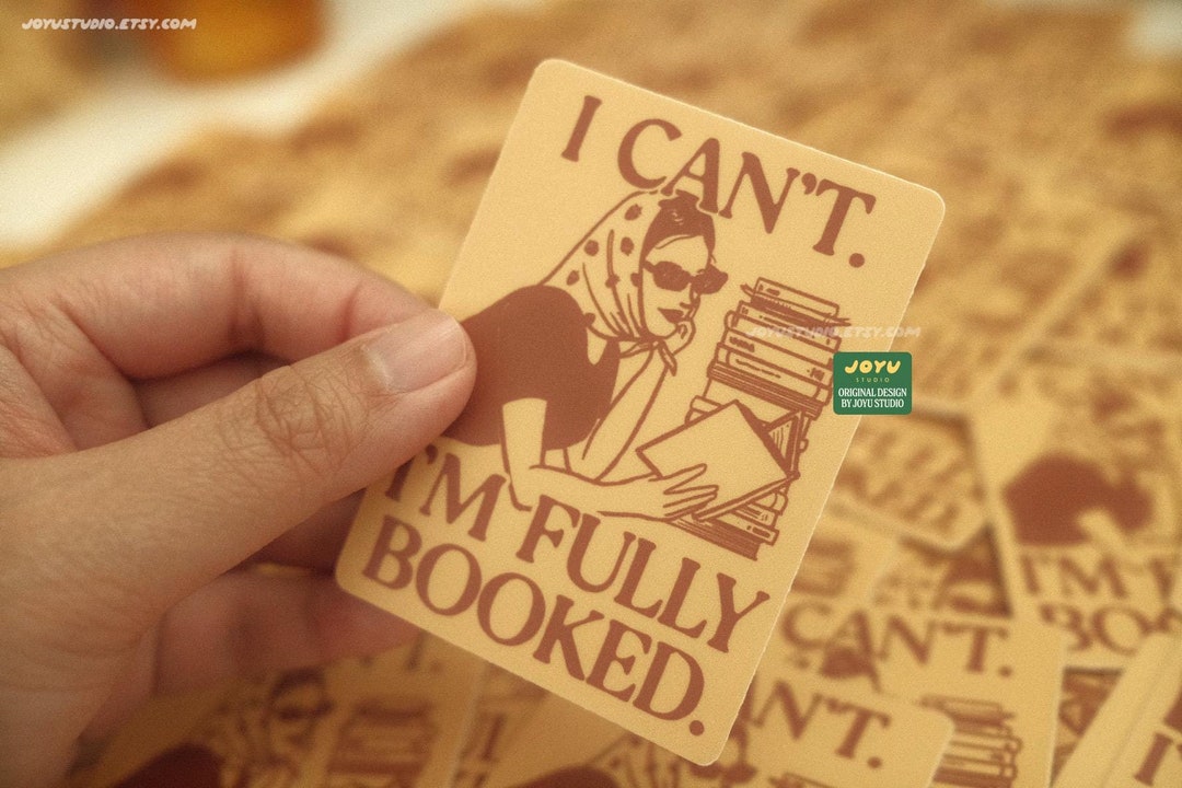 Fully Booked Sticker, Retro Style Bookish Sticker for Kindle Gift for ...