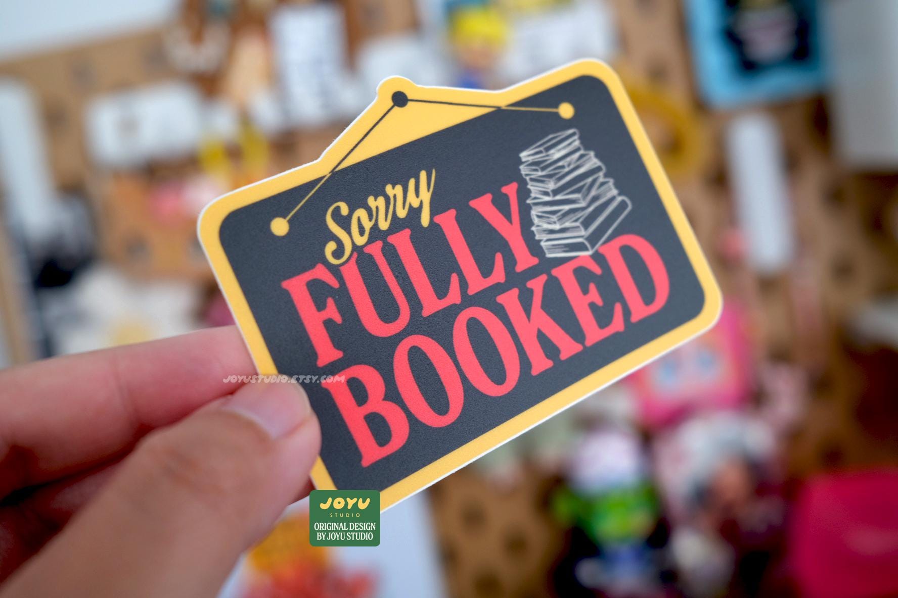 Fully Booked Sign Sticker, 80s Retro Sign Bookish Sticker for Kindle ...