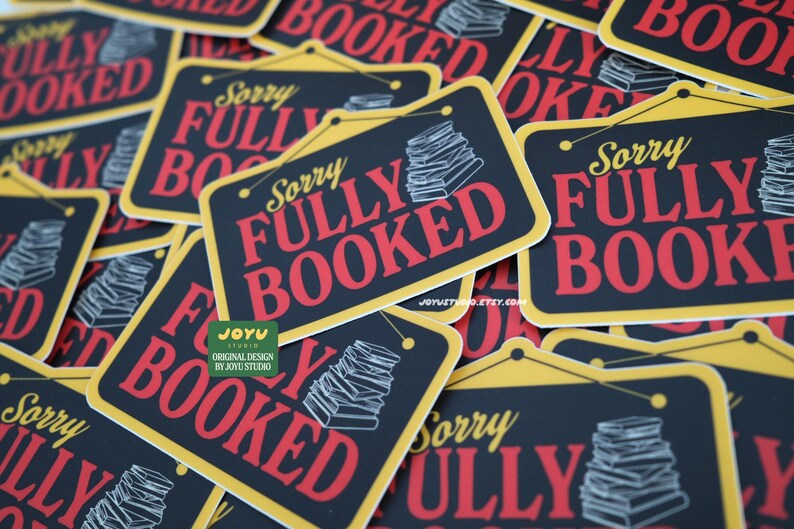 Fully Booked Sign Sticker, 80s Retro Sign Bookish Sticker for Kindle ...