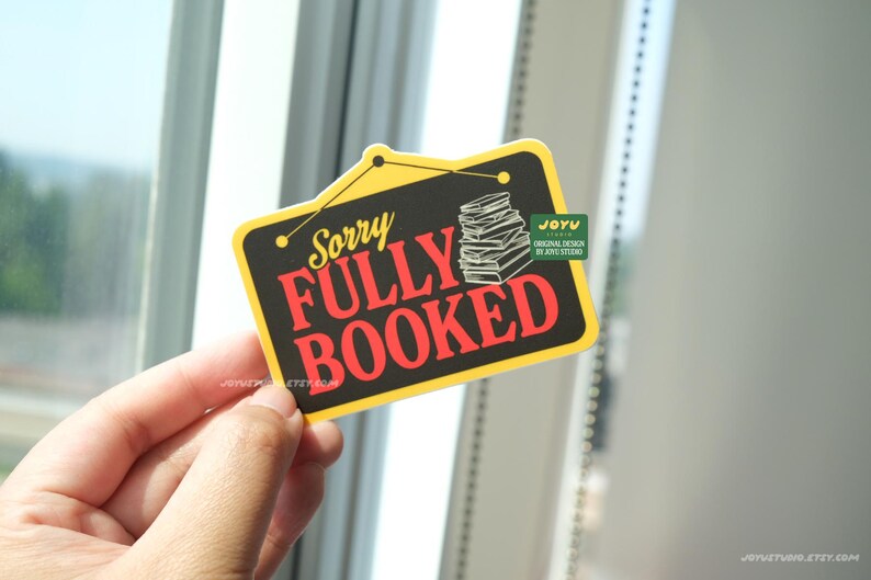 Fully Booked Sign Sticker, 80s Retro Sign Bookish Sticker for Kindle ...