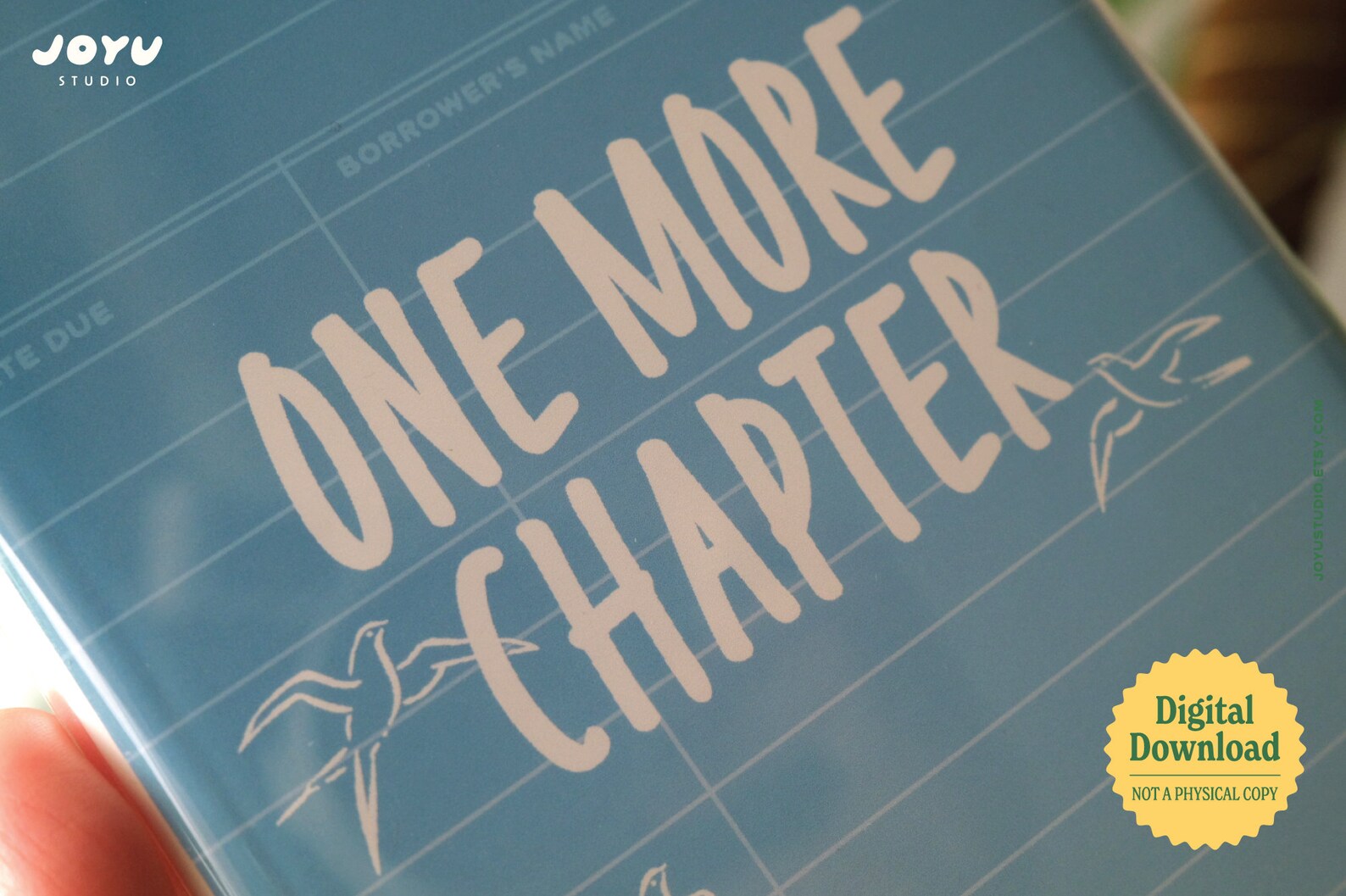 One More Chapter Kindle Insert Printable, Bookworm Blue Sky Birds ...