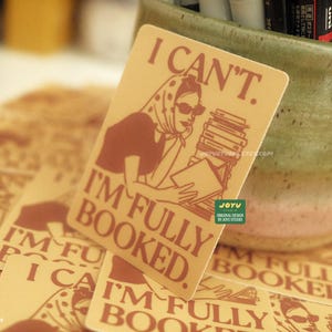 Fully Booked Sticker, Retro Style Bookish Sticker for Kindle Gift for ...