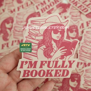 Fully Booked Sticker, Retro Cowgirl Bookish Sticker for Kindle Gift for Readers Book Lovers ...