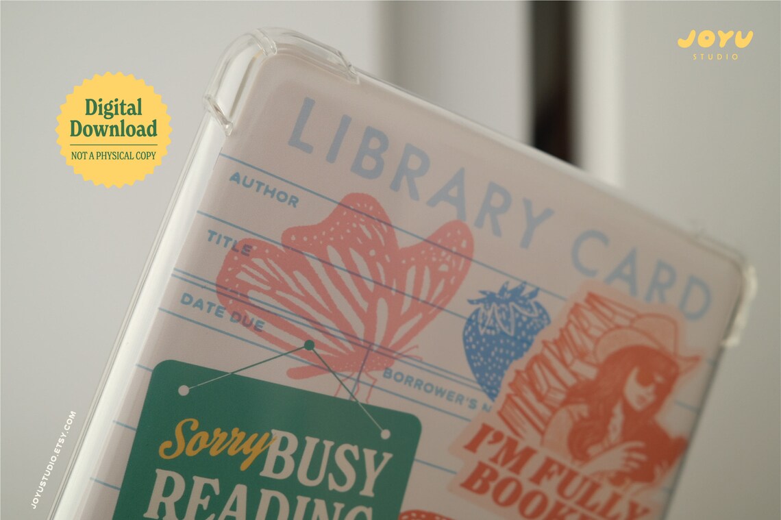 Retro Bookish Kindle Insert Printable, I'm Fully Booked Cute Funky ...