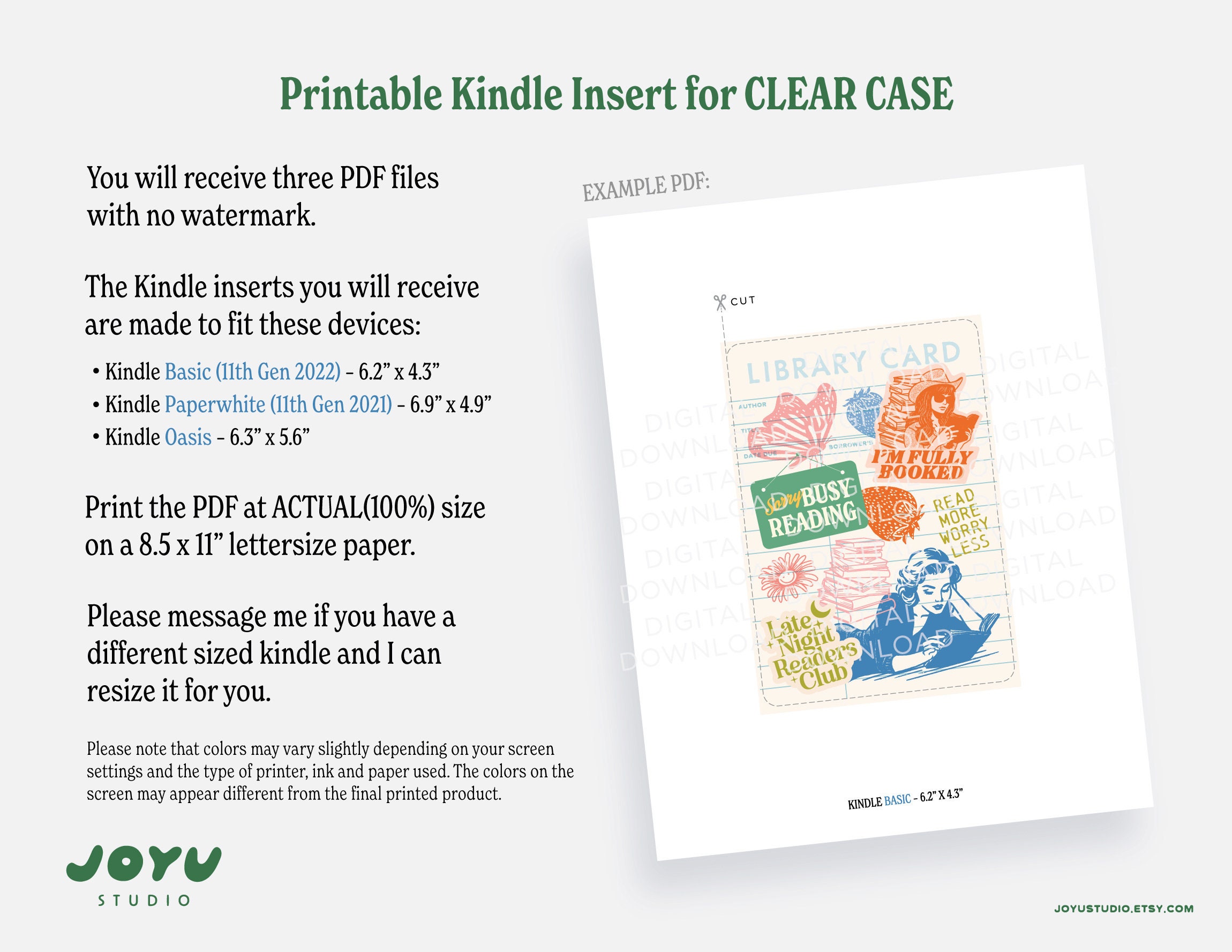 Retro Bookish Kindle Insert Printable, I'm Fully Booked Cute Funky ...