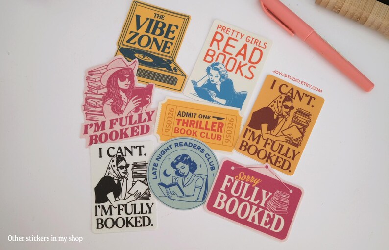 Fully Booked Sign Sticker, 80s Retro Sign Bookish Sticker for Kindle ...