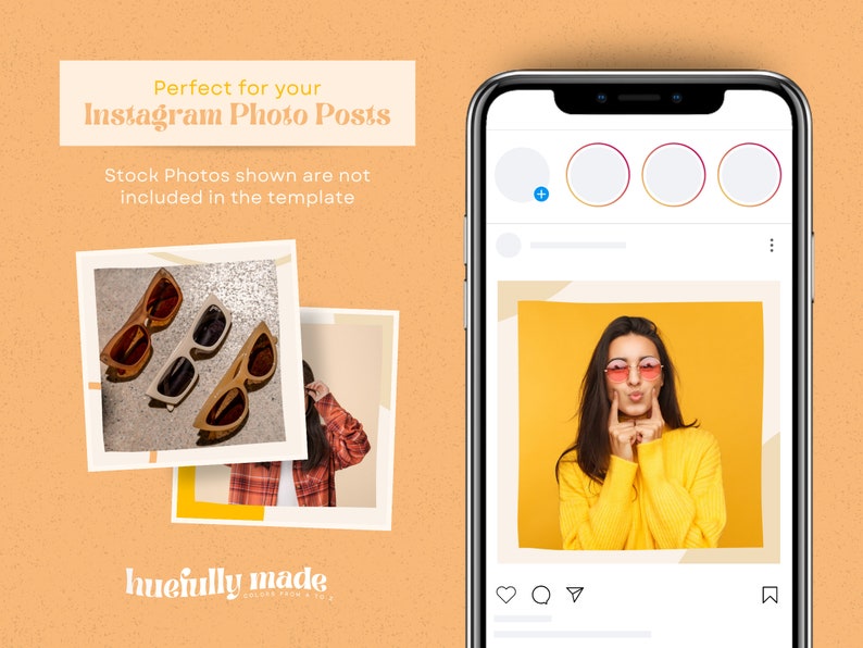 Instagram Puzzle Post Template in Canva - Yellow Beige Peach Grid ...