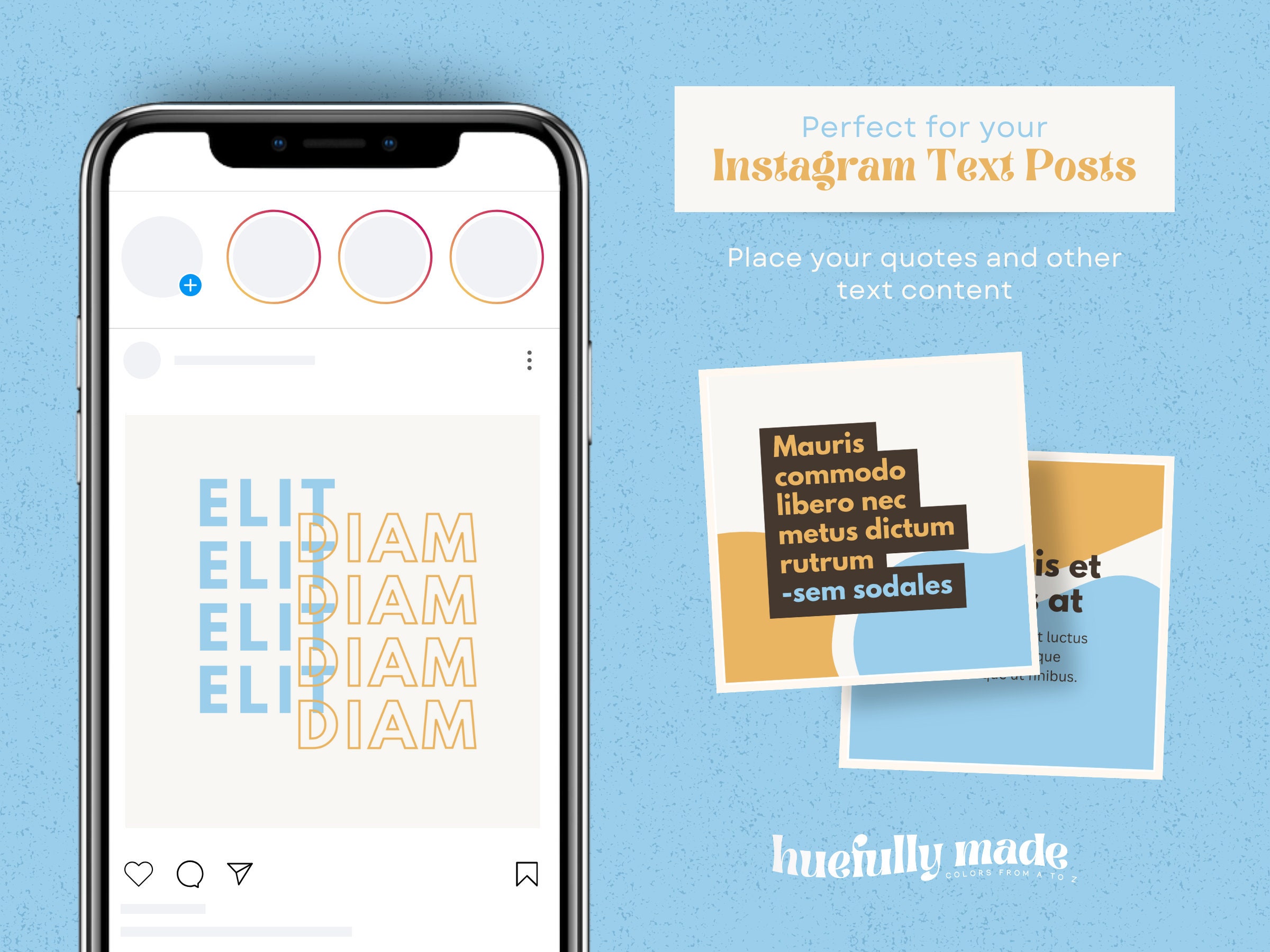 Instagram Puzzle Post Template in Canva - Baby Blue Cream Brown Grid ...