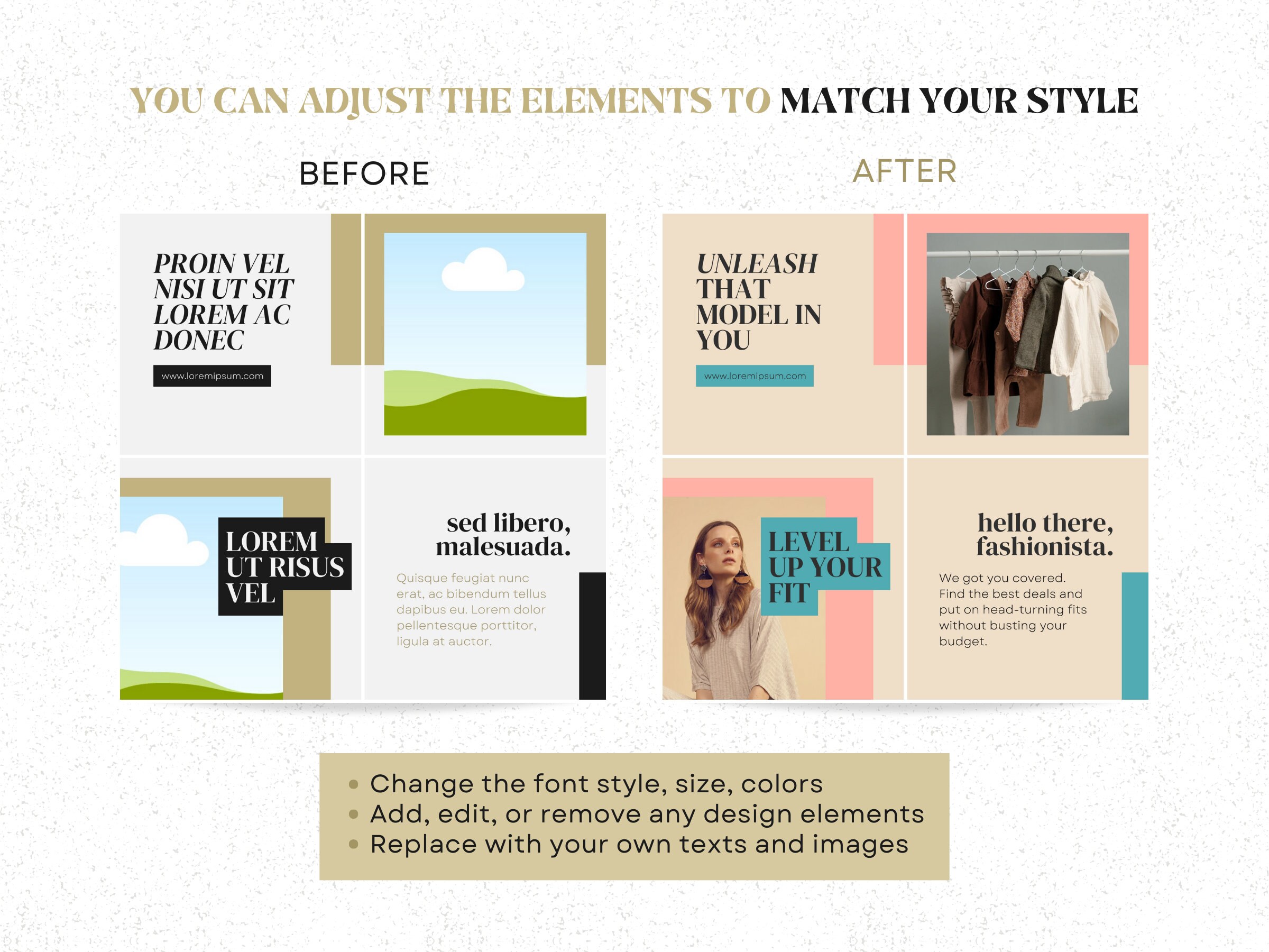 Instagram Puzzle Post Template in Canva - Minimalist Black Olive Green ...