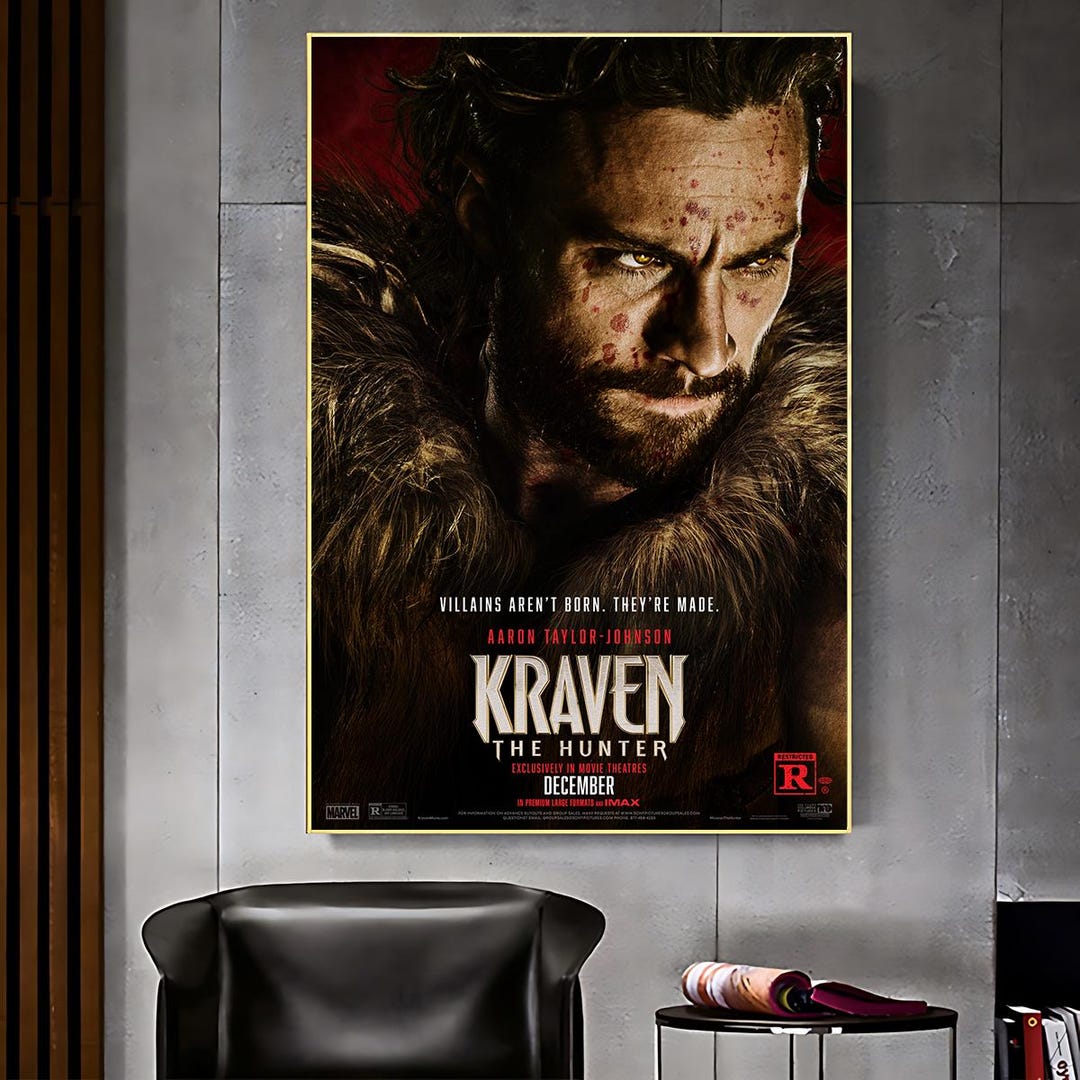 Kraven the Hunter Movie Poster - High Quality Canvas Poster - Classic ...