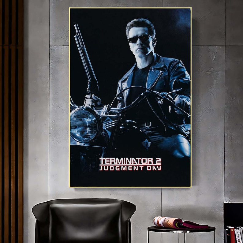 Terminator 2 Judgment Day Movie Poster High Quality Canvas Art Printing ...