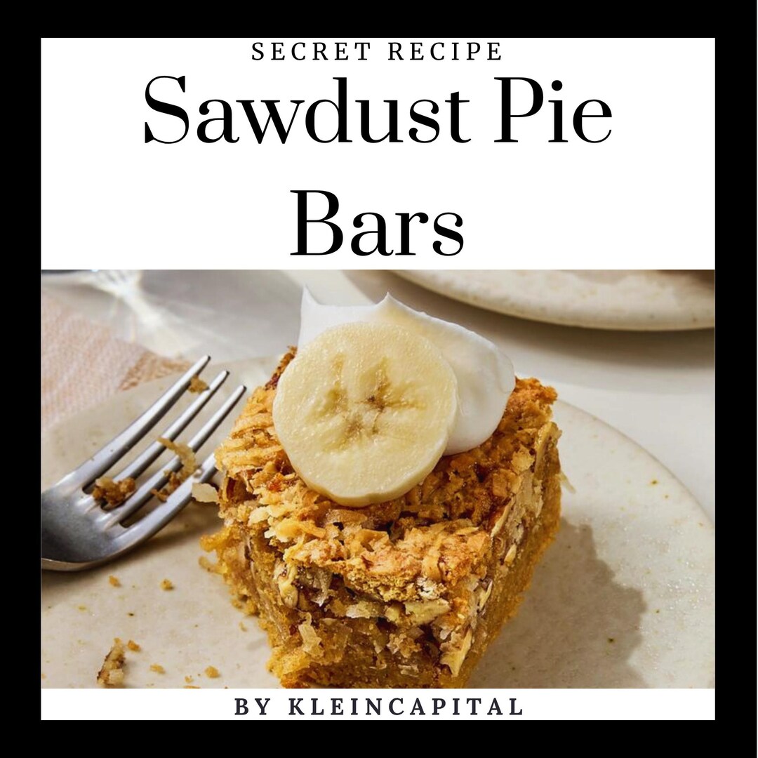Sawdust Pie Bars Recipe | Vintage Southern Baking (PDF Digital Download ...