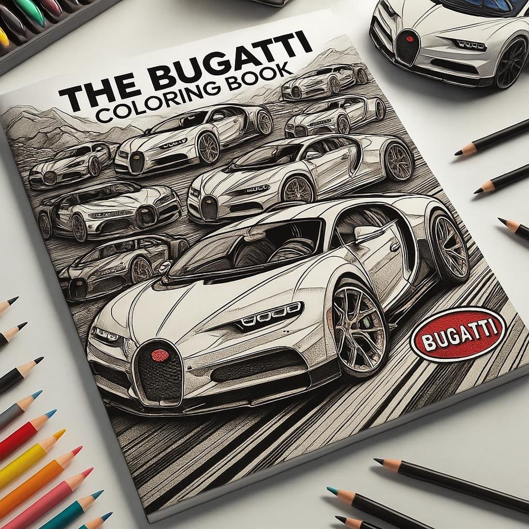 Bugatti Coloring Book | Luxury Car Activity, Kids (printable PDF) - Etsy UK