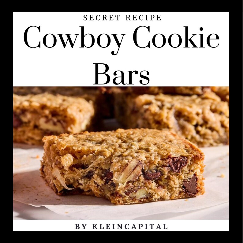 Cowboy Cookie Bars Recipe: Oatmeal Chocolate Chip (digital Download) - Etsy