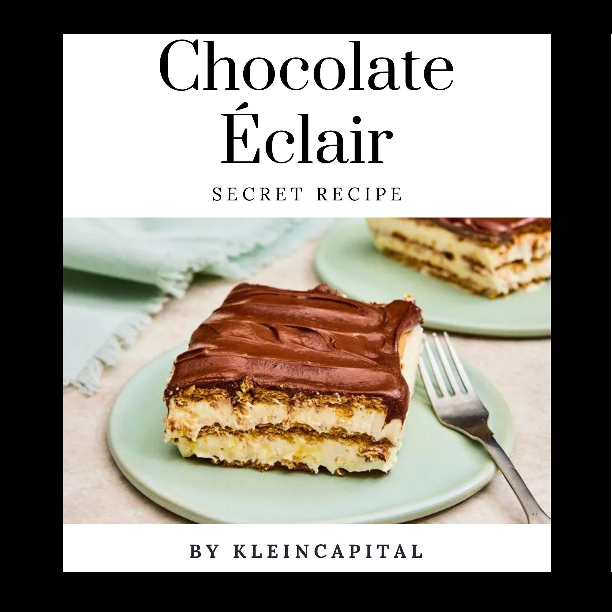 Chocolate Éclair Recipe: Easy No-bake Dessert L Printable PDF - Etsy