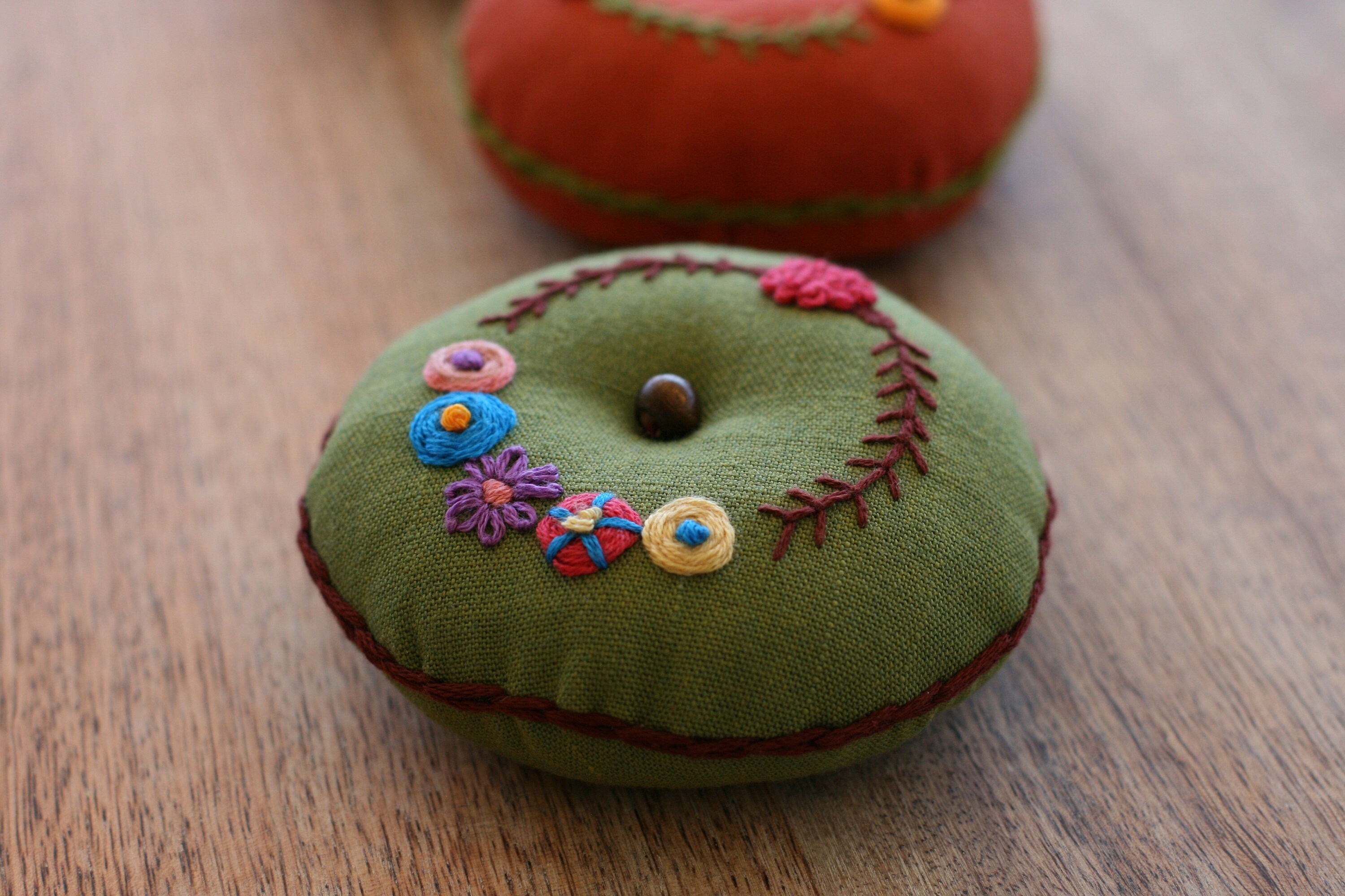 Hand Embroidered Pin Cushion - Etsy
