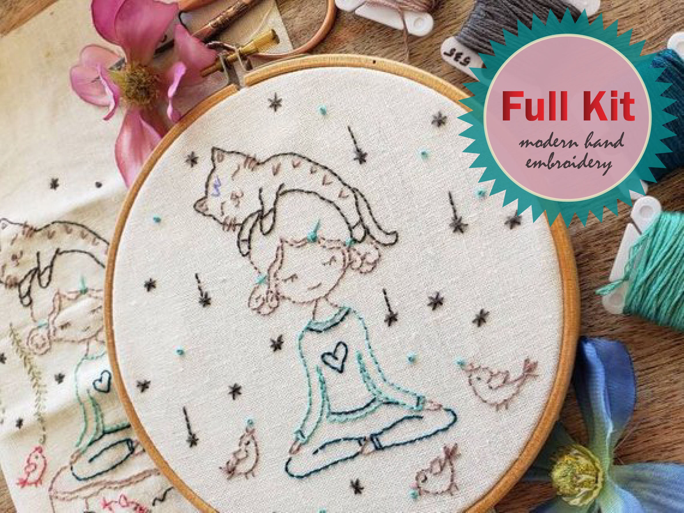 DIY KIT, Meditation, Hand Embroidery - Etsy