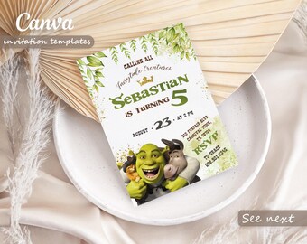 Shrek Birthday Invitation, Printable Shrek Invitation, Fiona Party ...