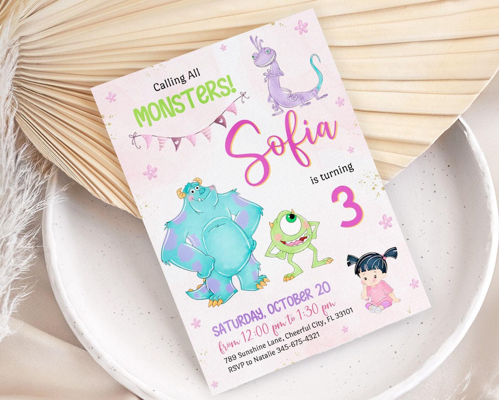 Monster Birthday Invitation, Printable Monsters University Template ...