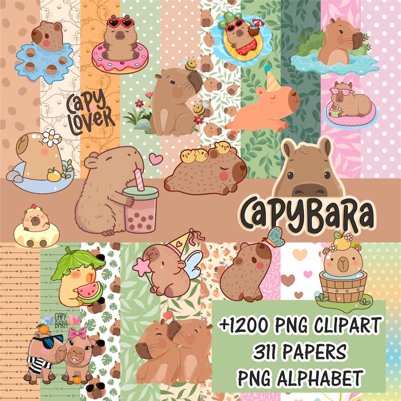 Capybara Art Image - Etsy