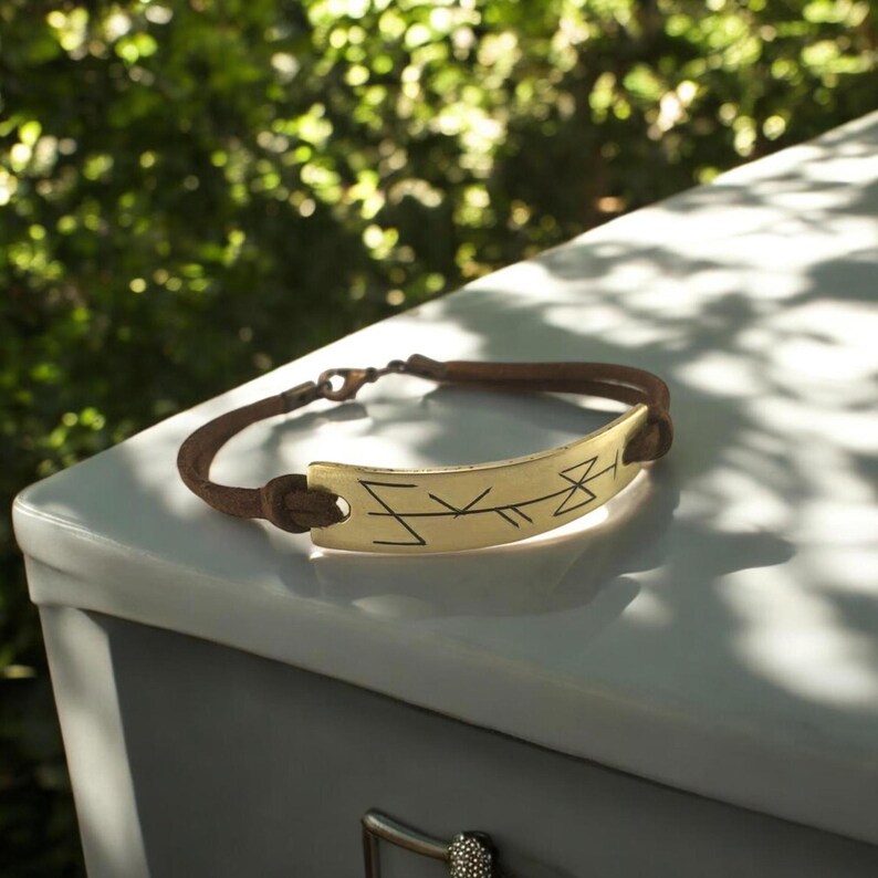 Skadi Viking Symbol Brass Bracelet, Brass Bracelets With Skadi Symbol ...