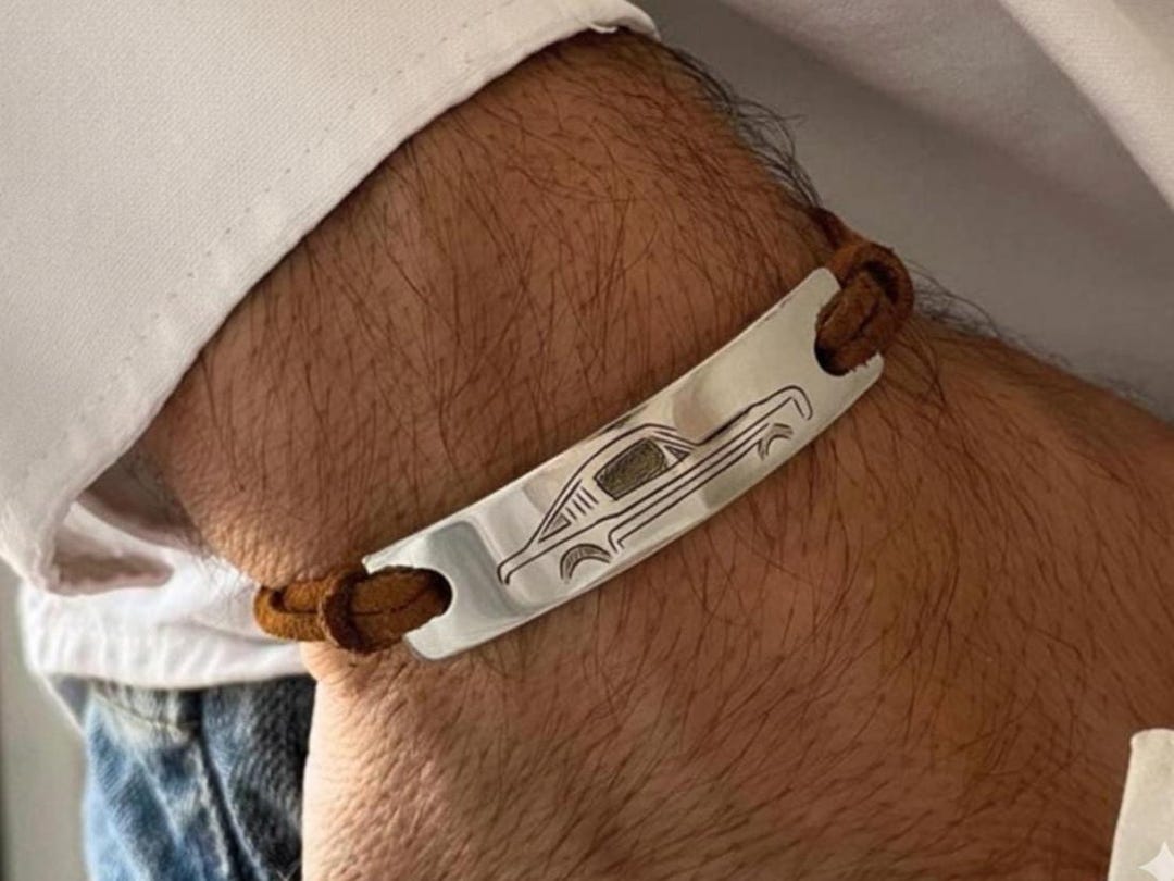Hand Engraved Muscle Car Bracelet, Brass or Silver Plated Classic Car ...