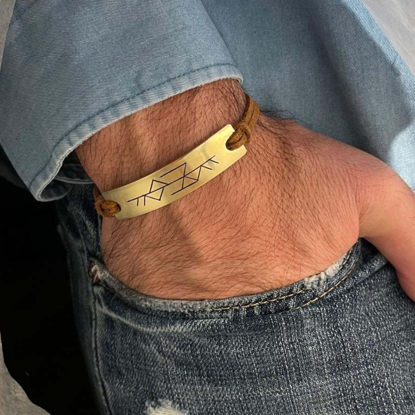 Freya Viking Symbol Brass Bracelet, Norse Mythology Bracelet, Healing ...