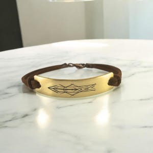 Vidarr Viking Symbol Brass Bracelet, Brass Bracelet With Vidarr Symbol ...