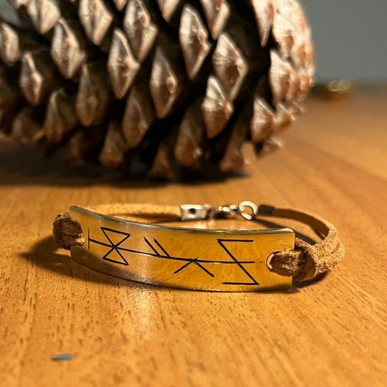 Skadi Viking Symbol Brass Bracelet, Brass Bracelets With Skadi Symbol ...