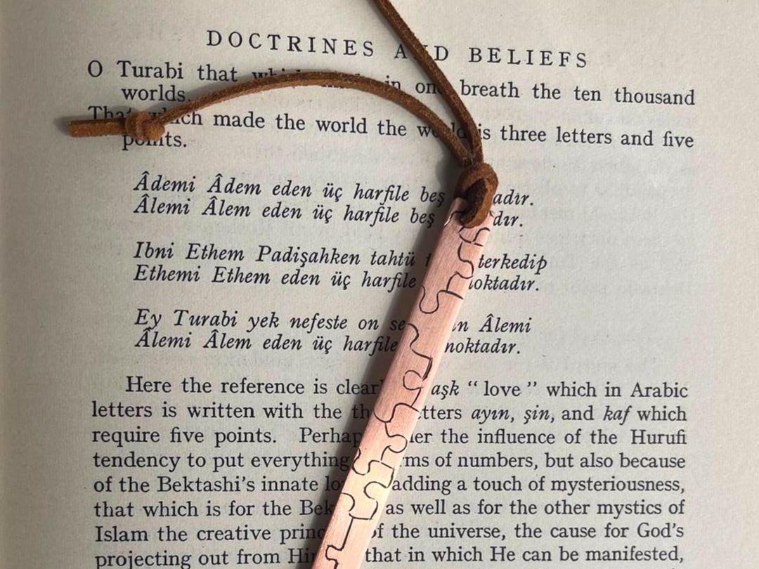 Puzzle Pattern Copper Bookmark, Hand Engraved Copper Bookmark With ...