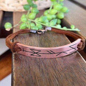 Skadi Viking Symbol Bracelet, Copper Bracelets With Skadi Symbol, Suede ...