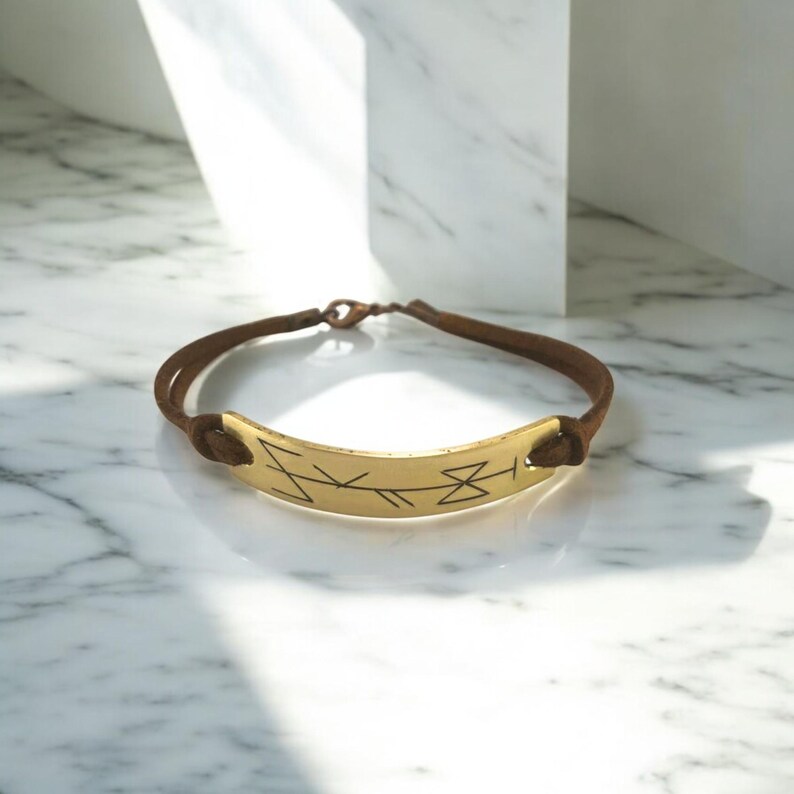Skadi Viking Symbol Brass Bracelet, Brass Bracelets With Skadi Symbol ...
