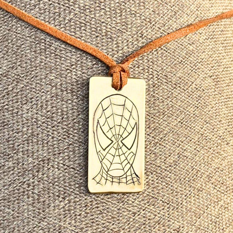 Spider Hero Brass Necklace, Unique Spider Web Necklace,superhero ...