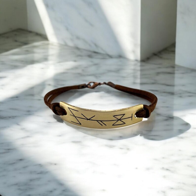 Skadi Viking Symbol Brass Bracelet, Brass Bracelets With Skadi Symbol ...