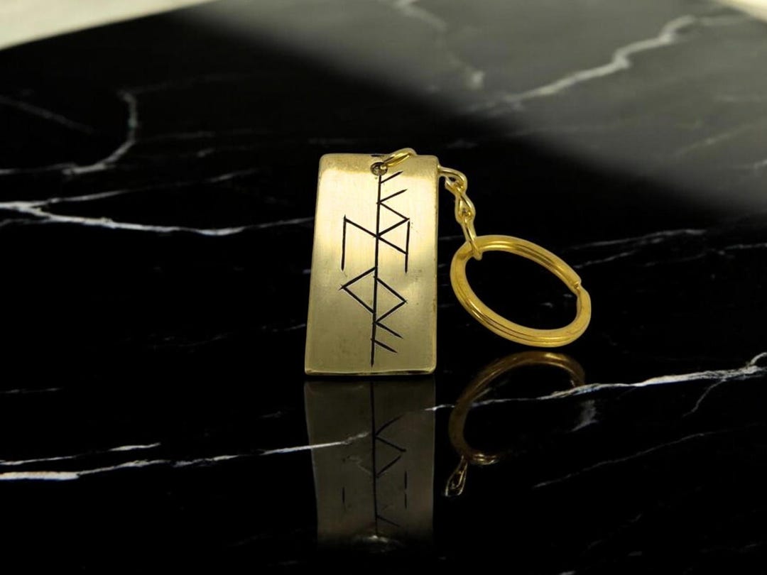 Freya Viking Symbol Brass Keychain, Norse Mythology Keychain, Healing ...