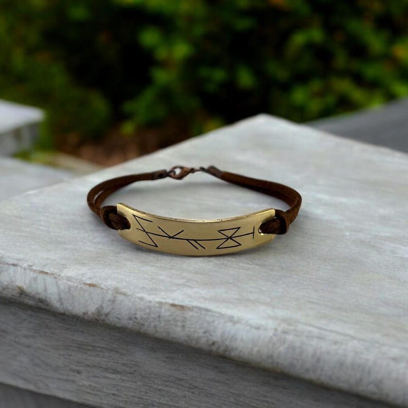 Skadi Viking Symbol Brass Bracelet, Brass Bracelets With Skadi Symbol ...