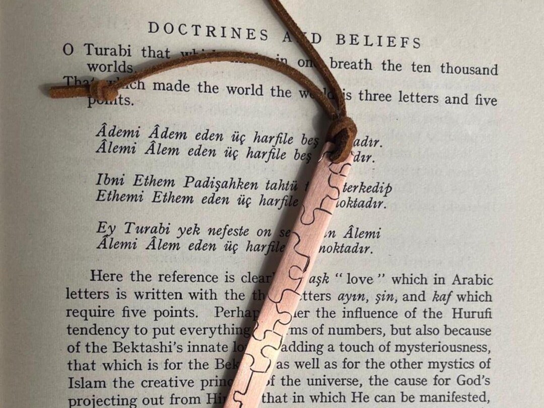 Puzzle Pattern Copper Bookmark, Hand Engraved Copper Bookmark With ...