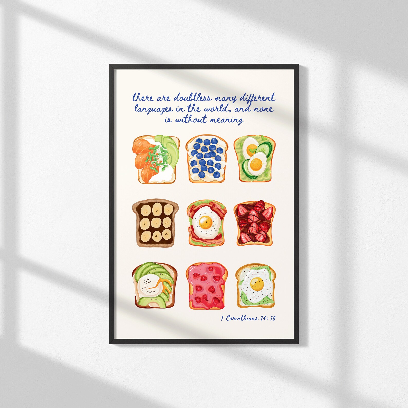 Avocado Toast Christian Wall Print, Aesthetic Kitchen Decor, Cute ...