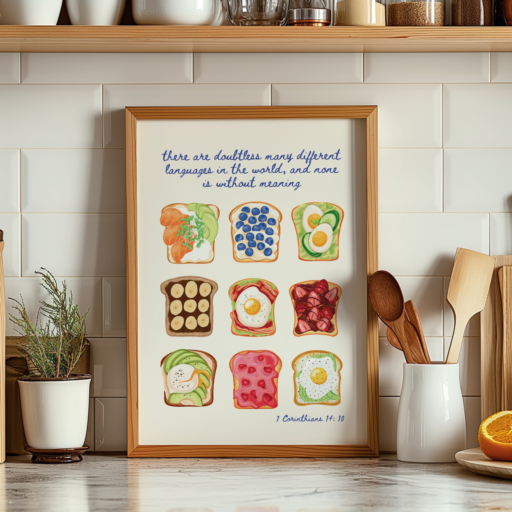 Avocado Toast Christian Wall Print, Aesthetic Kitchen Decor, Cute ...
