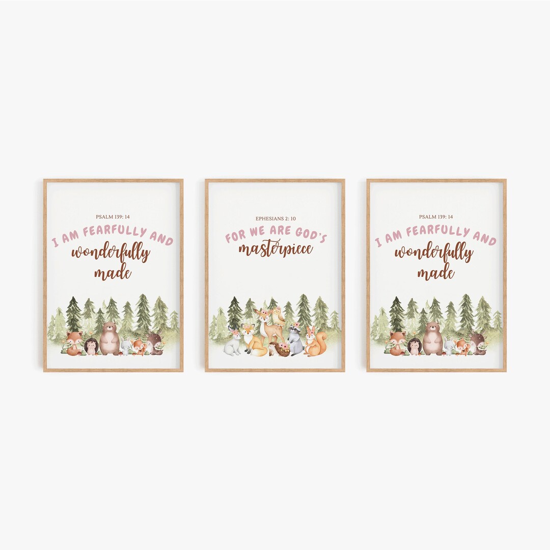 Christian Positive Affirmation Poster Woodland Nursery Decor Mental ...