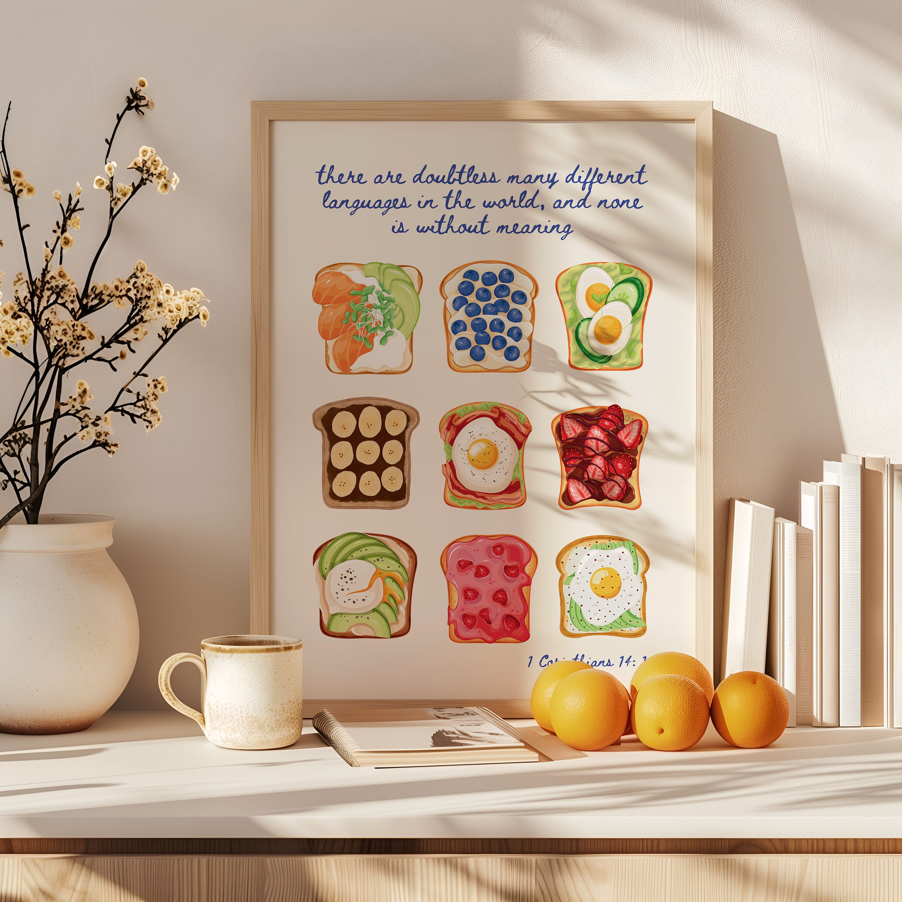 Avocado Toast Christian Wall Print, Aesthetic Kitchen Decor, Cute ...