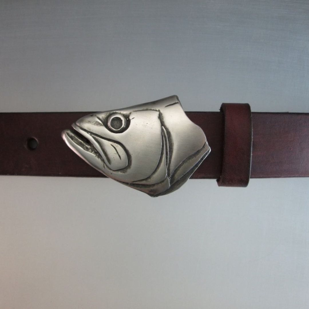 Handmade Sterling Silver Bass Fish Belt Buckle, for 1.25 Belts - Etsy