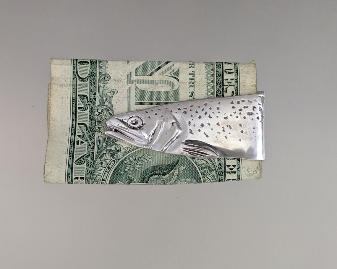 Silver Rainbow Trout Fish Money Clip Hand Made Sterling Silver - Etsy