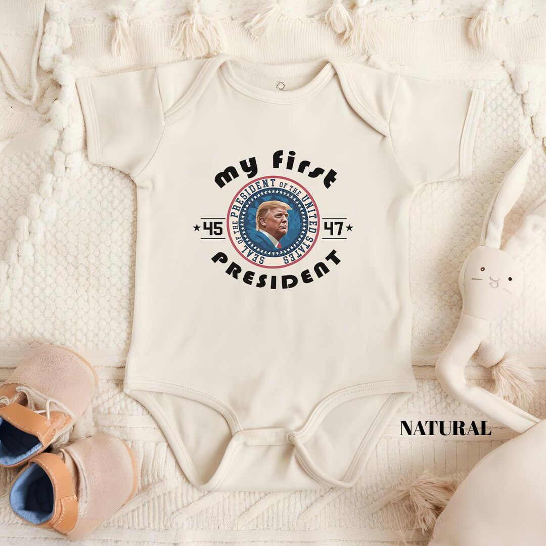 Funny My First President Trump Baby Bodysuit, Trump Baby Shirt, Trump ...