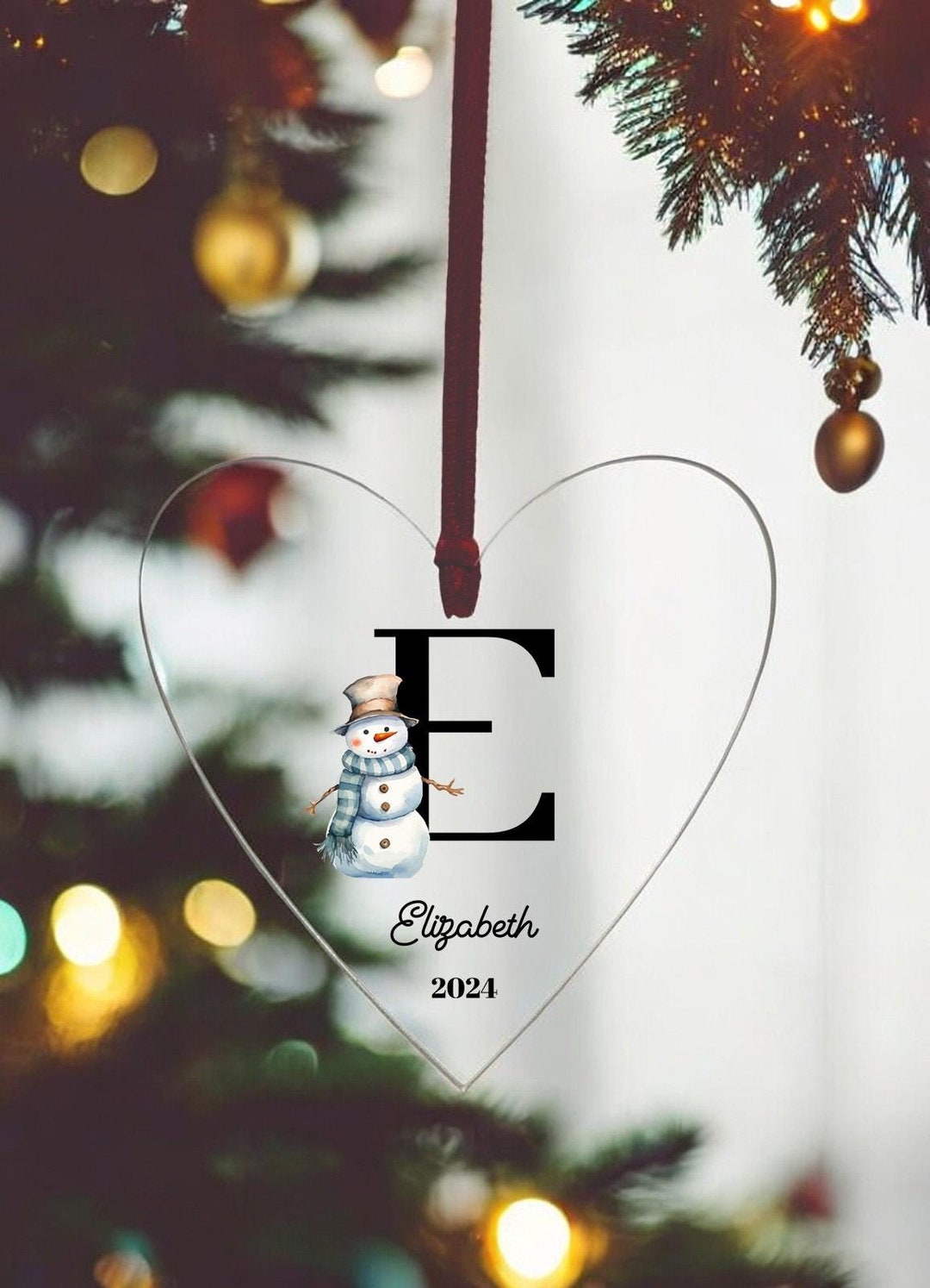 Custom Acrylic Initial Ornament, Letter Name Ornament, Personalized ...